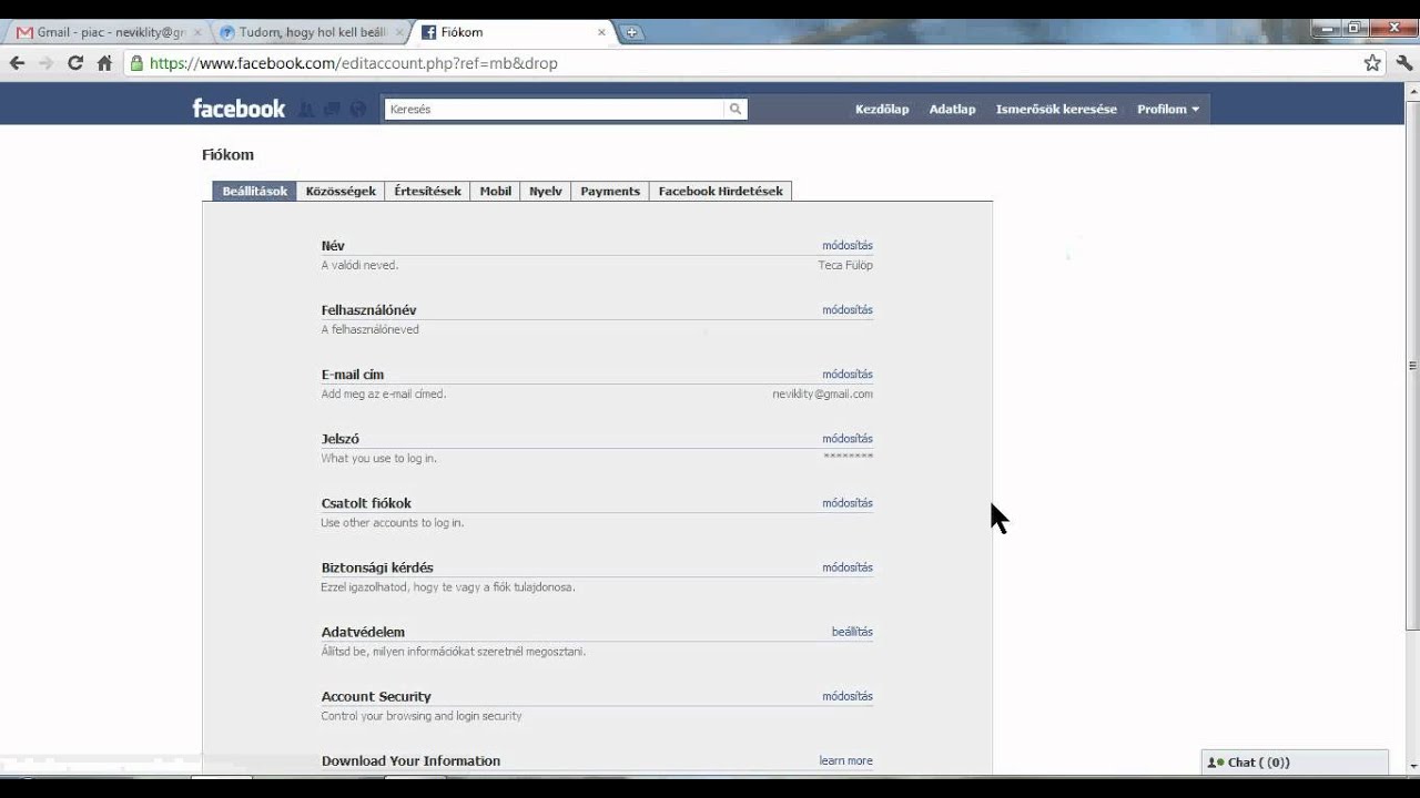 FACEBOOK BEÁLLÍTÁSA MAGYARRA - YouTube
