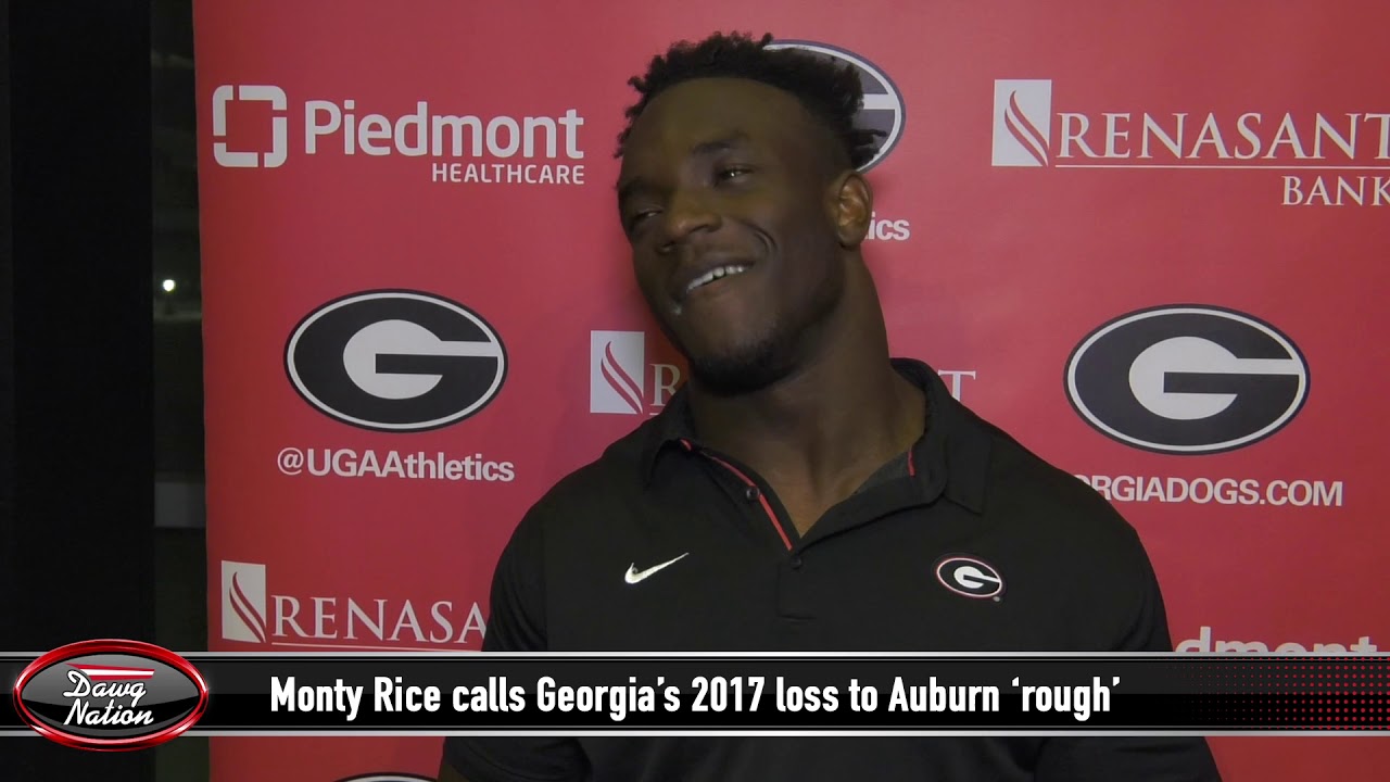 Georgia linebacker Monty Rice recalls 'rough' 2017 loss to Auburn - YouTube