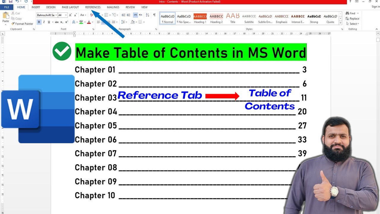 How To Create Table Of Contents In Ms Word | Table Of Contents In Ms