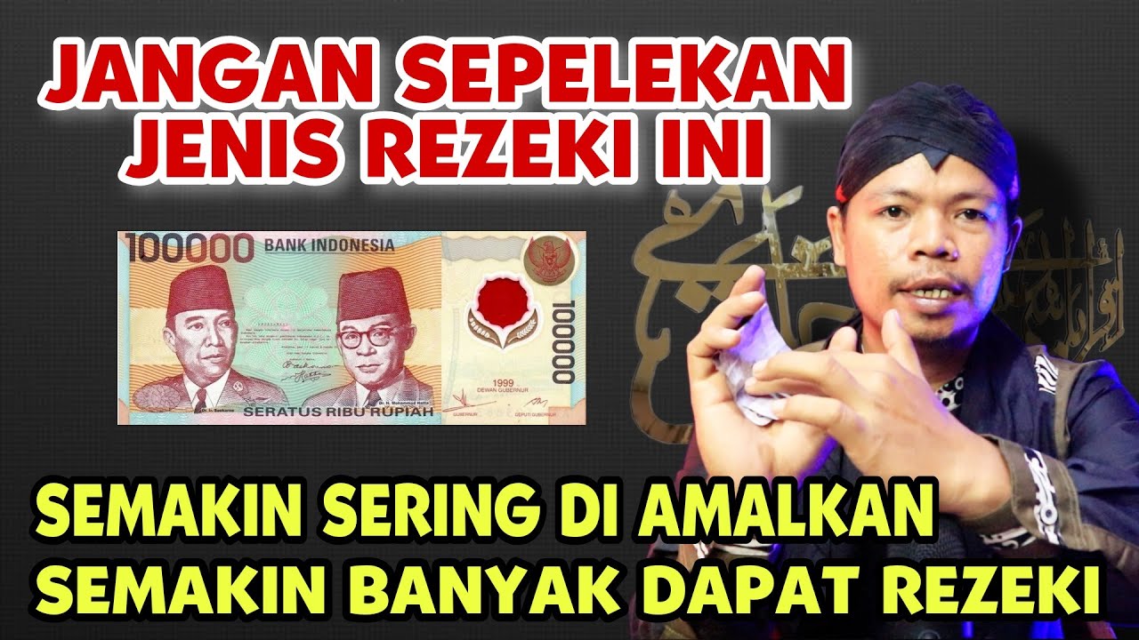 JANGAN SEPELEKAN jenis rezeki ini, semakin di amalkan semakin lancar ...