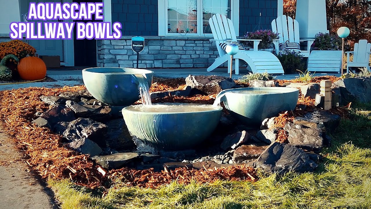 AQUASCAPE SPILLWAY BOWLS & Patio - Front Yard Lake Elmo - YouTube