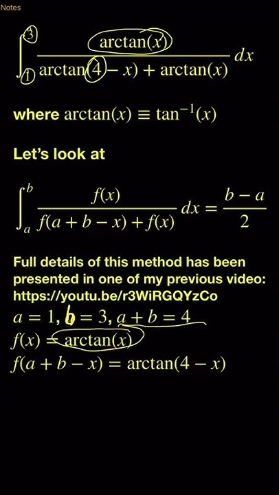 Solving integral arctan(x)/(arctan(4-x) + arctan(x)) dx [1, 3] in several seconds! - YouTube