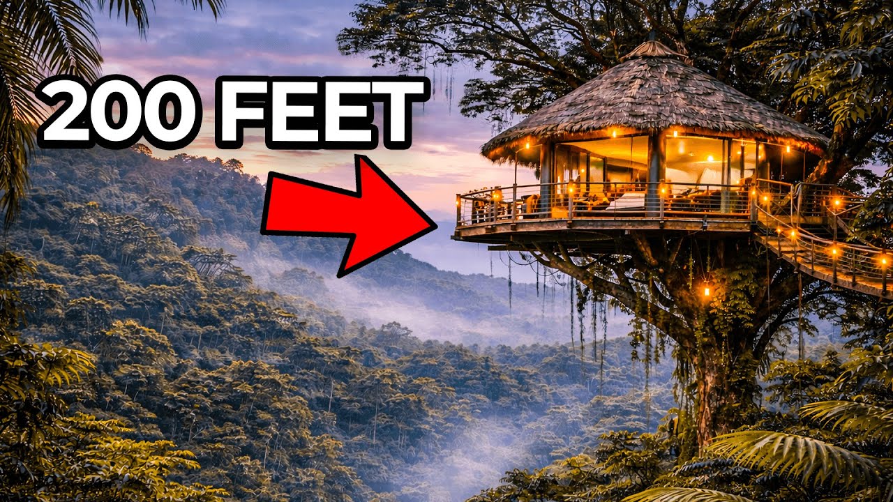 Building a HIDDEN TREEHOUSE 200 Feet High! - YouTube