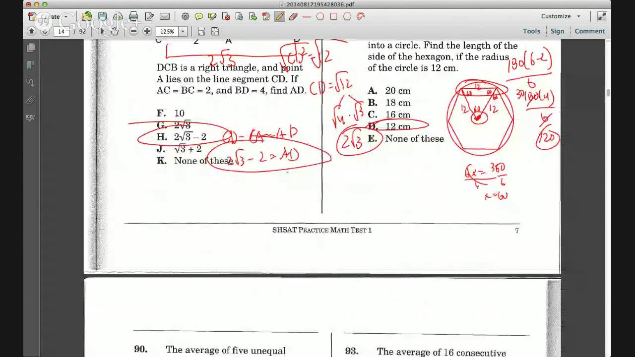 RQM Tutorial SHSAT Book Go Over - YouTube