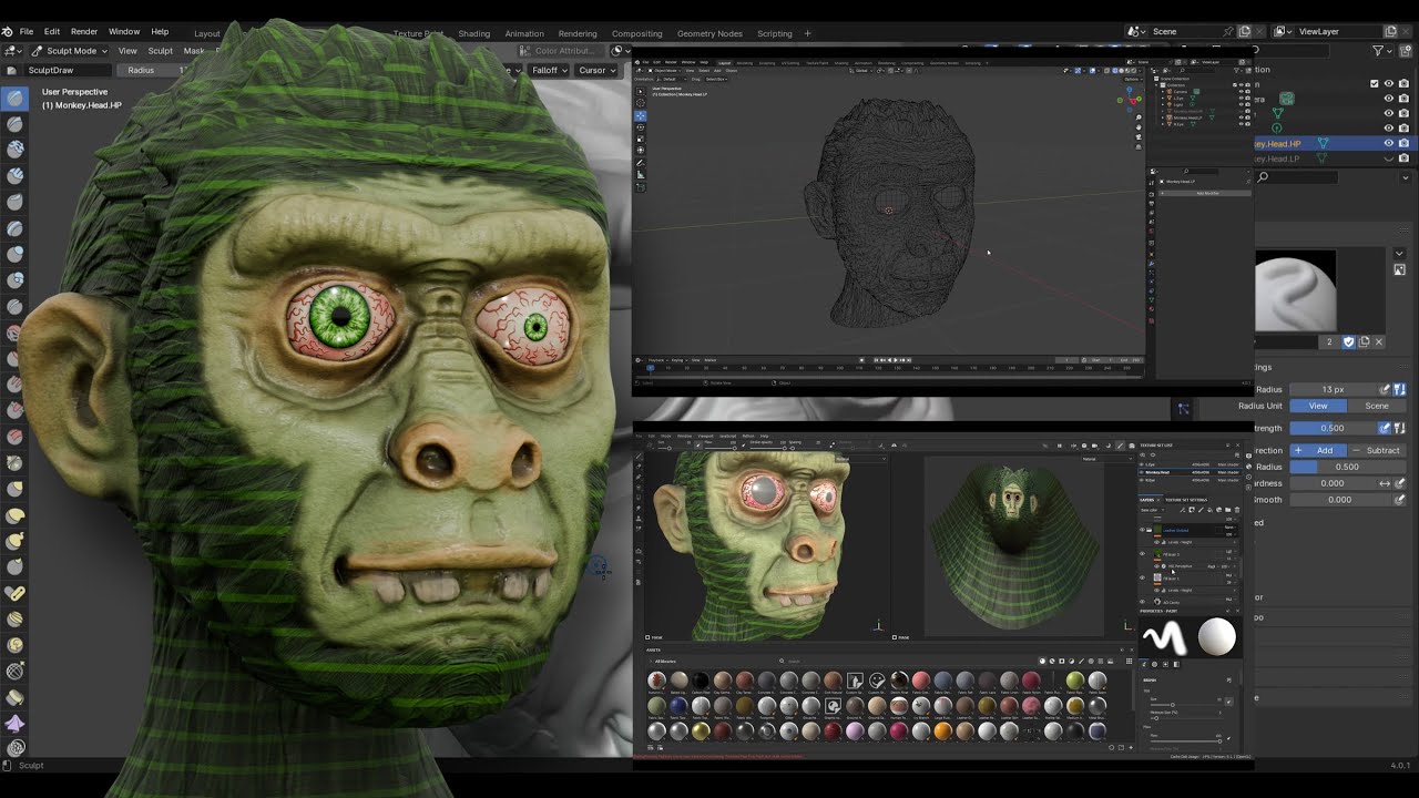 Crazy Monkey Dude - 3D Modeling Quick Steps - YouTube