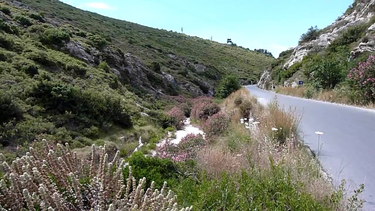 30 seconds Samos: road through canyon between Chora and Mytilini - YouTube