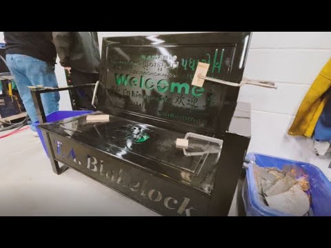 Nelson High School creating 'welcome' benches - YouTube