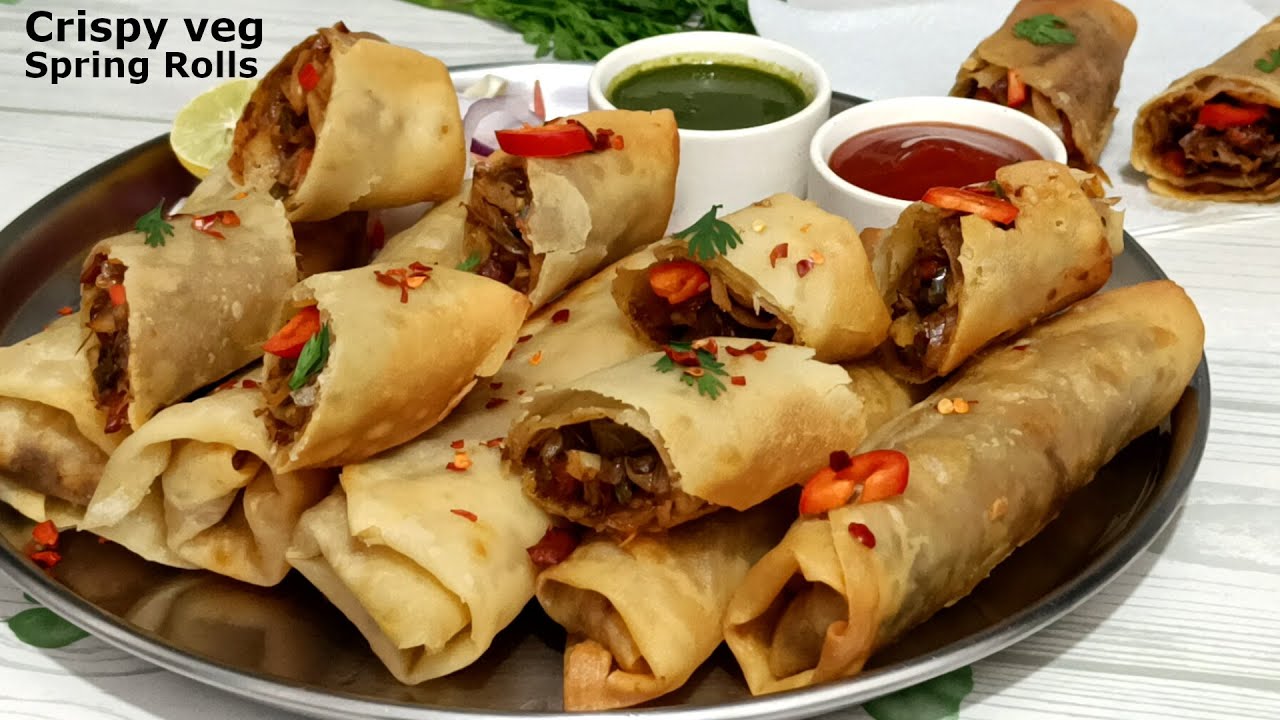 Spring Rolls Recipe | Restaurant Style Crispy Veg Spring Roll At Home ...
