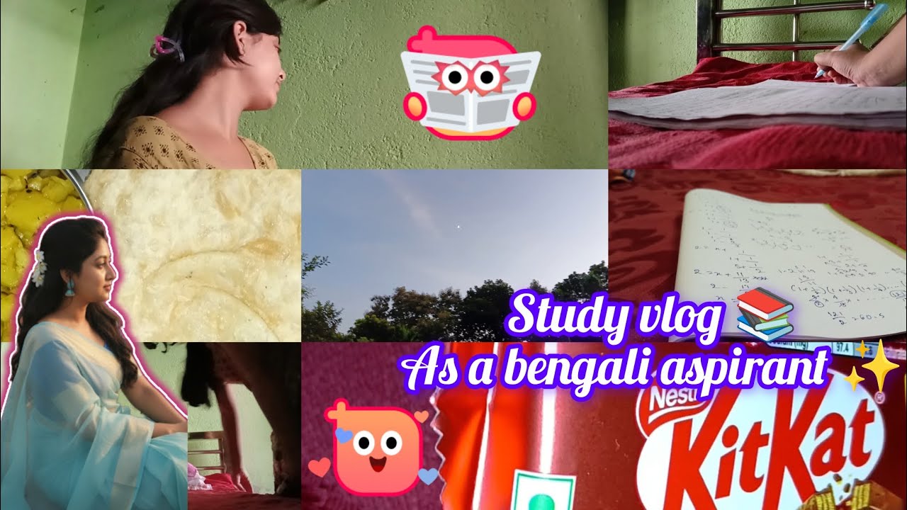 🔴 Bengali study vlog as a aspirant 📚||Study motivational video bengali🌿 ...