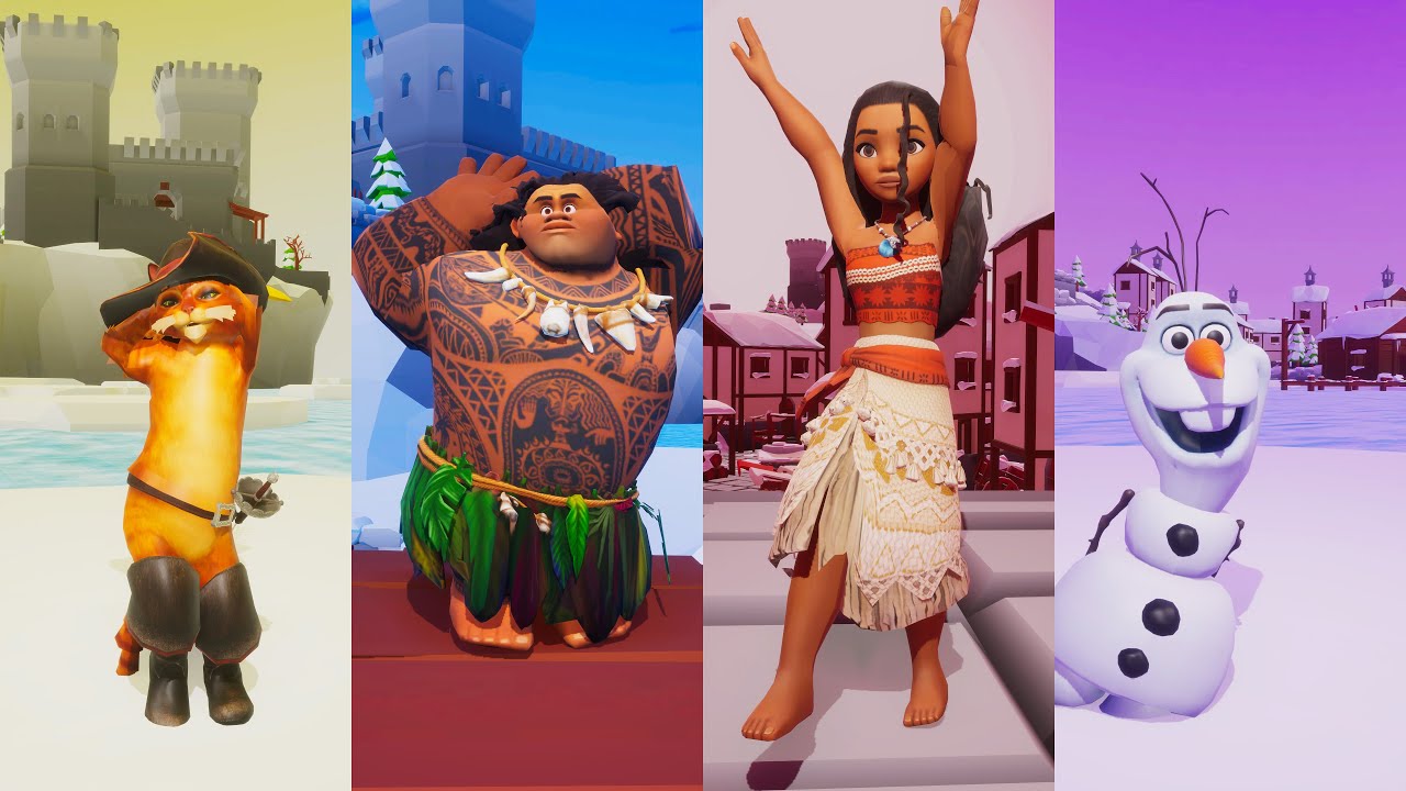 Puss In Boots The Last Wish Vs Maui Youre Welcome Vs Moana Vs Olaf ...