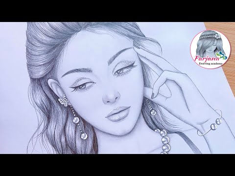 Thinking face of cute Girl || Easy way to draw for beginners || Step by ...