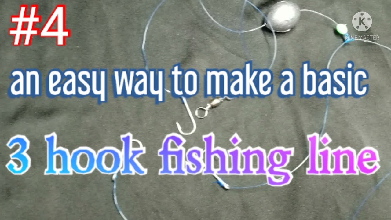 easy way to make a basic 🎣 3 hook fishing line - YouTube