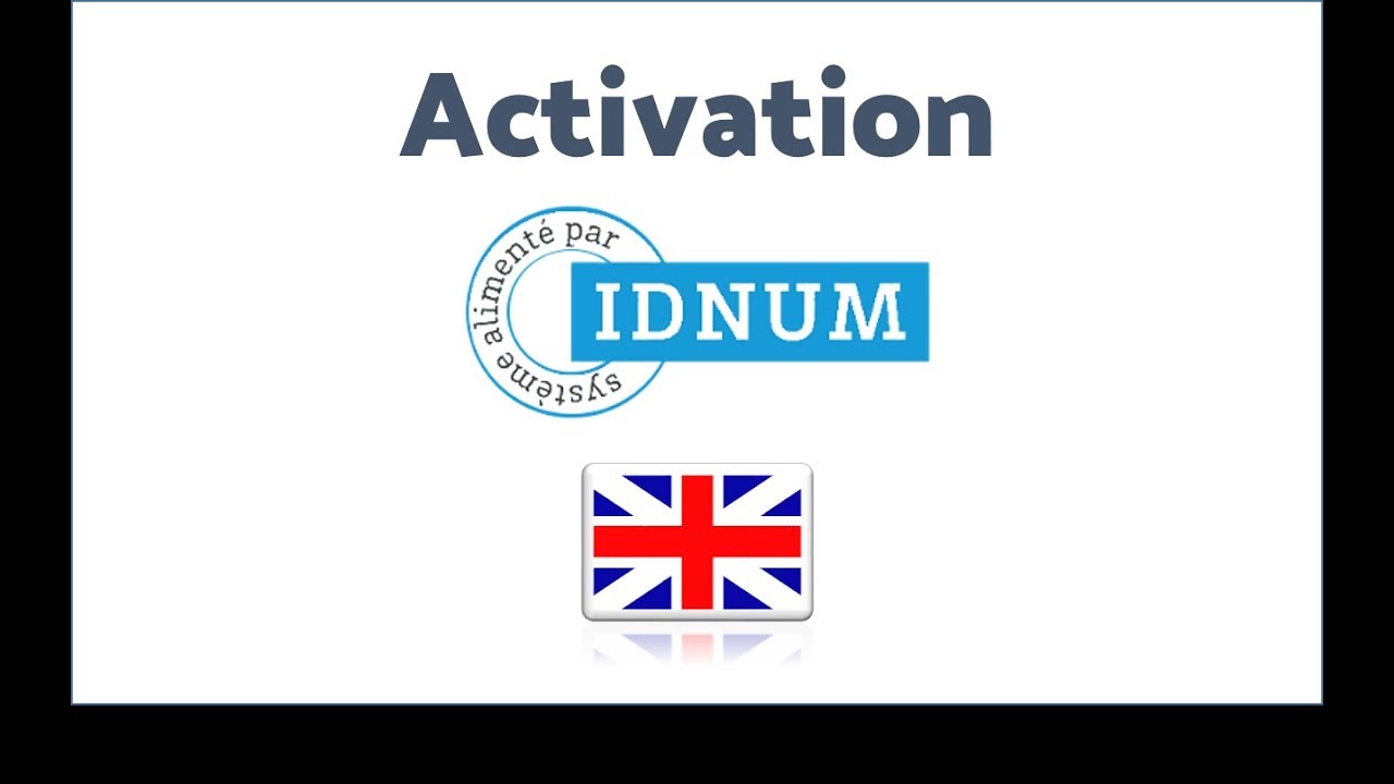 IDNUM activation - English version - YouTube