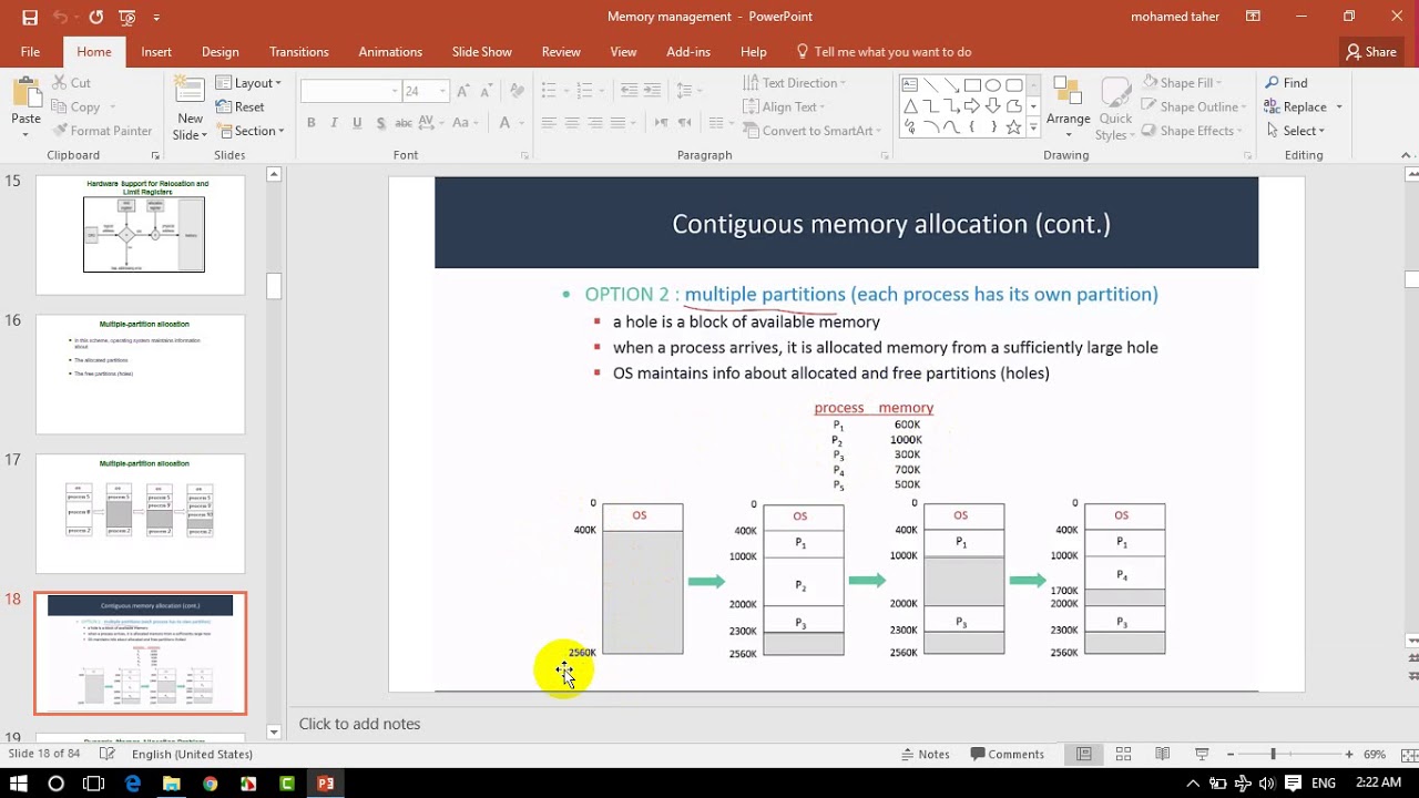 contiguous allocation | memory management - YouTube