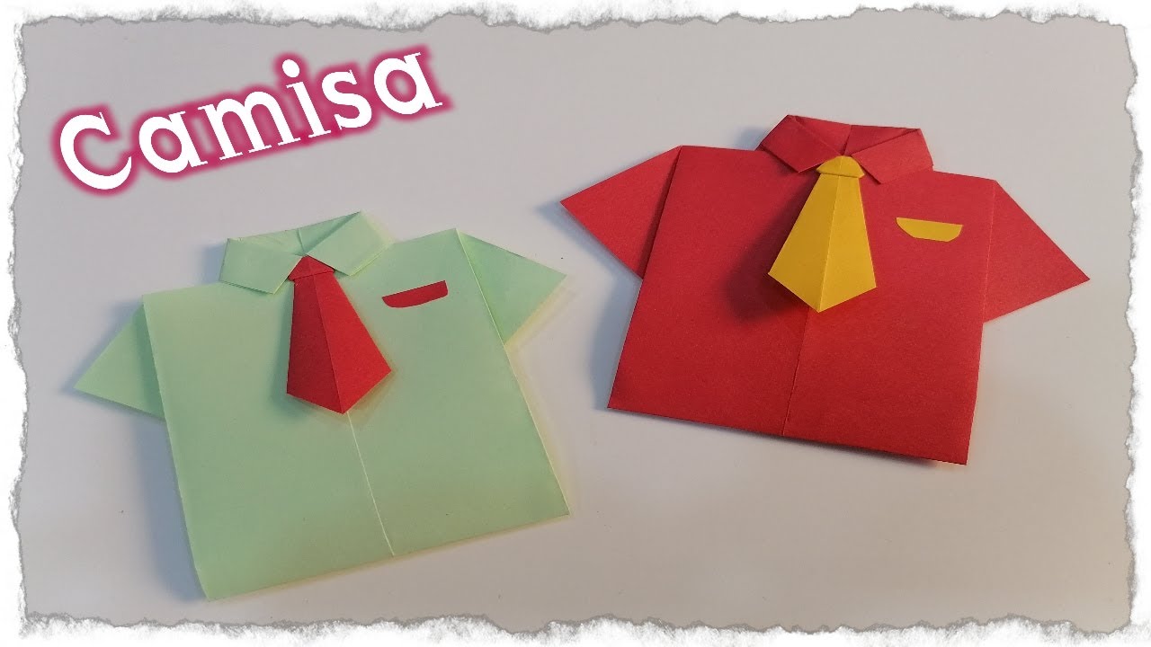 Camisa y corbata de papel origami facil - shirt and tie origami - YouTube