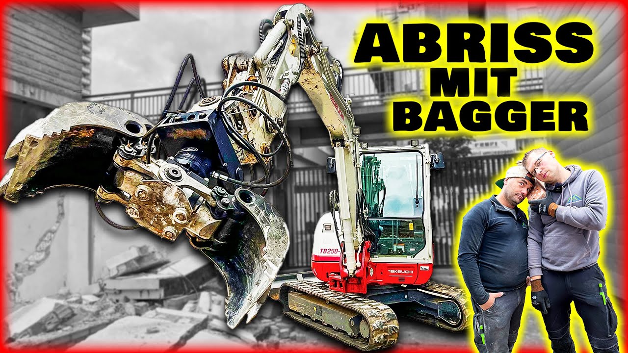 Ist der ABRISS mit BAGGER & GREIFER so richtig?! | Home Build Solution - YouTube