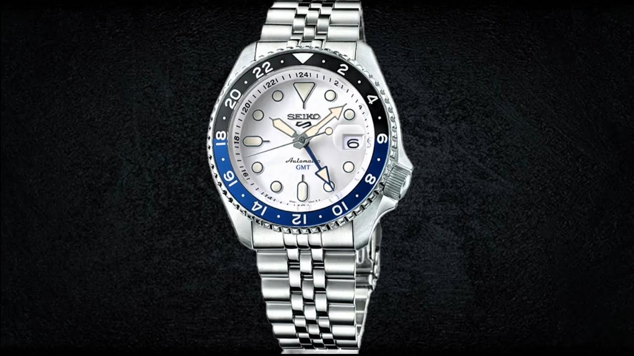 Seiko Automatic GMT Analog Snow White Dial Men's Watch - YouTube