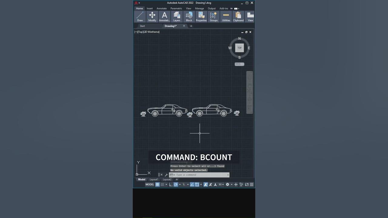 Using Selectsimilar With Bcount To Count Blocks Autocad Cad Tips Youtube