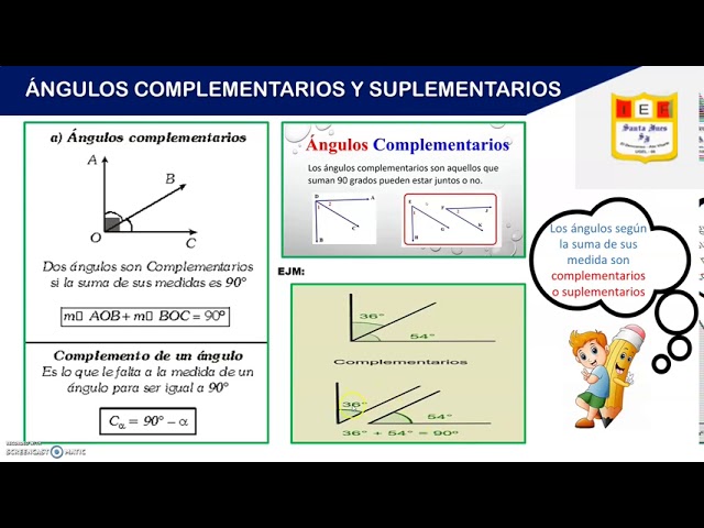 ángulos Complementarios Y ángulos Suplementarios