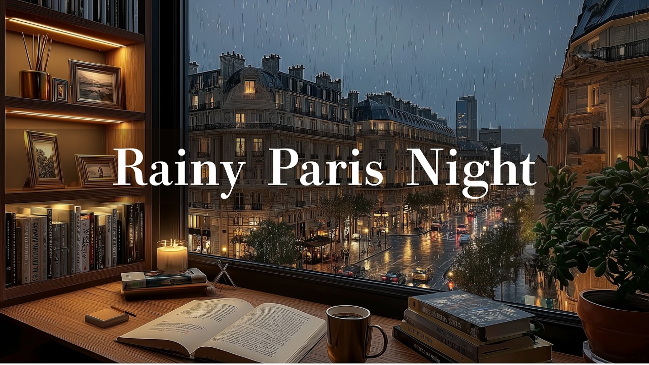 Rainy Night in Paris Café ☕ Slow Jazz Piano & Cozy Rain Ambience for ...