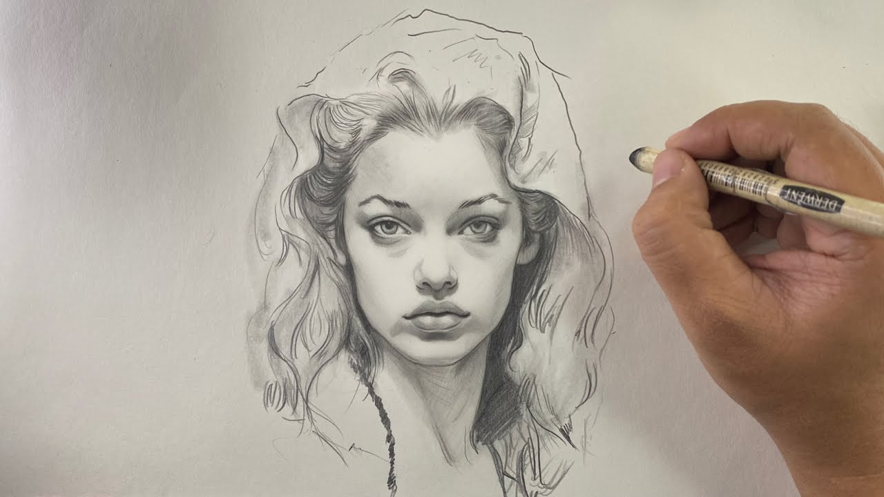 How to Draw a Portrait Sketch of Girl Using Pencil - YouTube