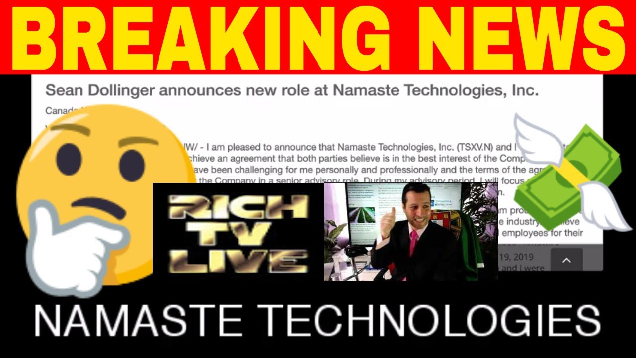 Sean Dollinger Announces New Role at Namaste Technologies, Inc. - YouTube