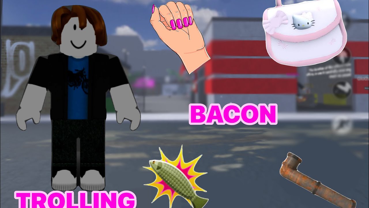 TROLLING THEN BRINGING OUT OP WEAPONS AS A BACON IN ROBLOX BADDIES ...