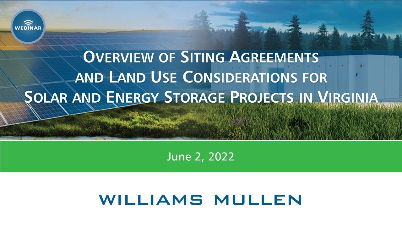 Siting Agreements and Land Use Considerations for Solar and Energy ...