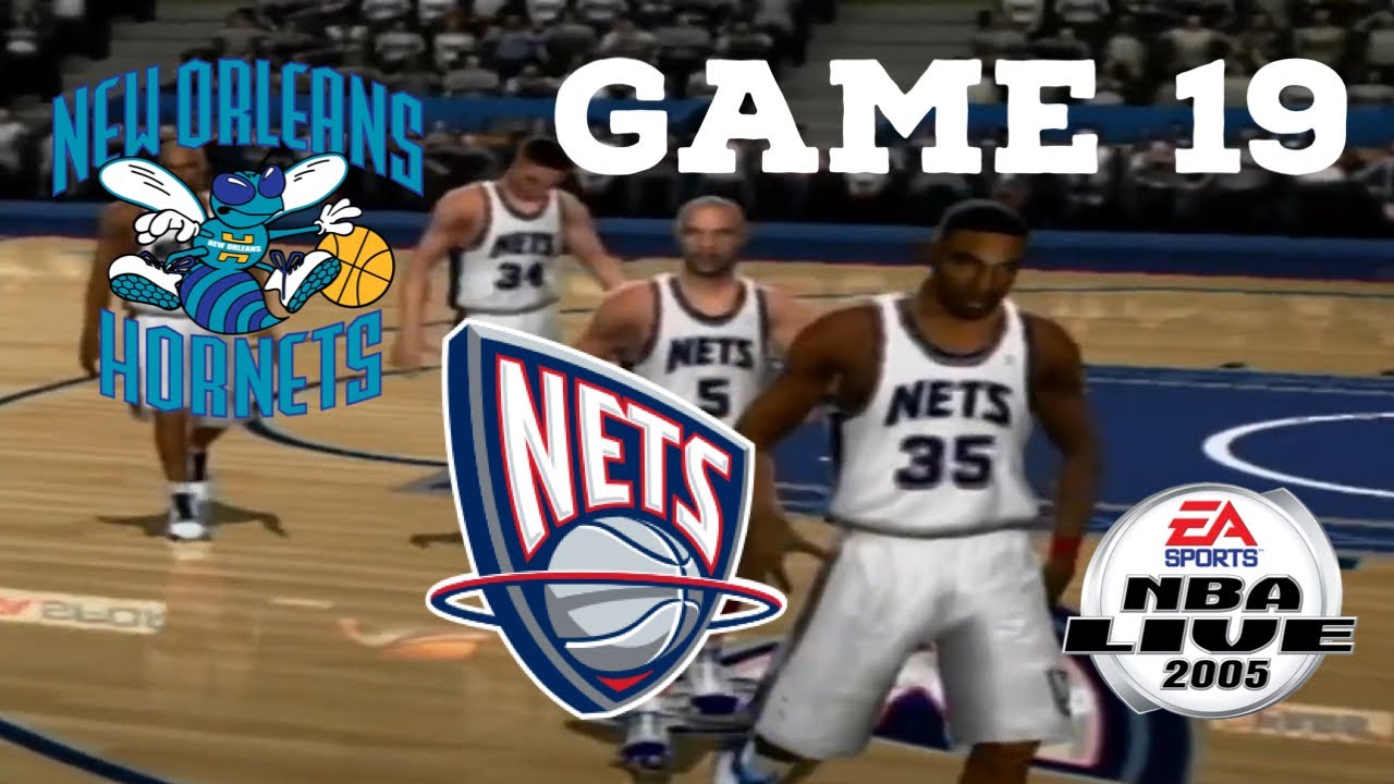 NBA Live 05 New Jersey Nets Season Sim: Game 19 vs Hornets - YouTube
