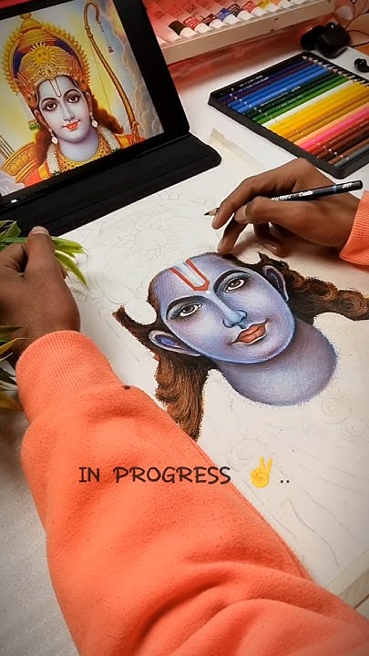 Shree Ram ji drawing 🥰, in progress, #shorts #trending #art #ram #drawing - YouTube