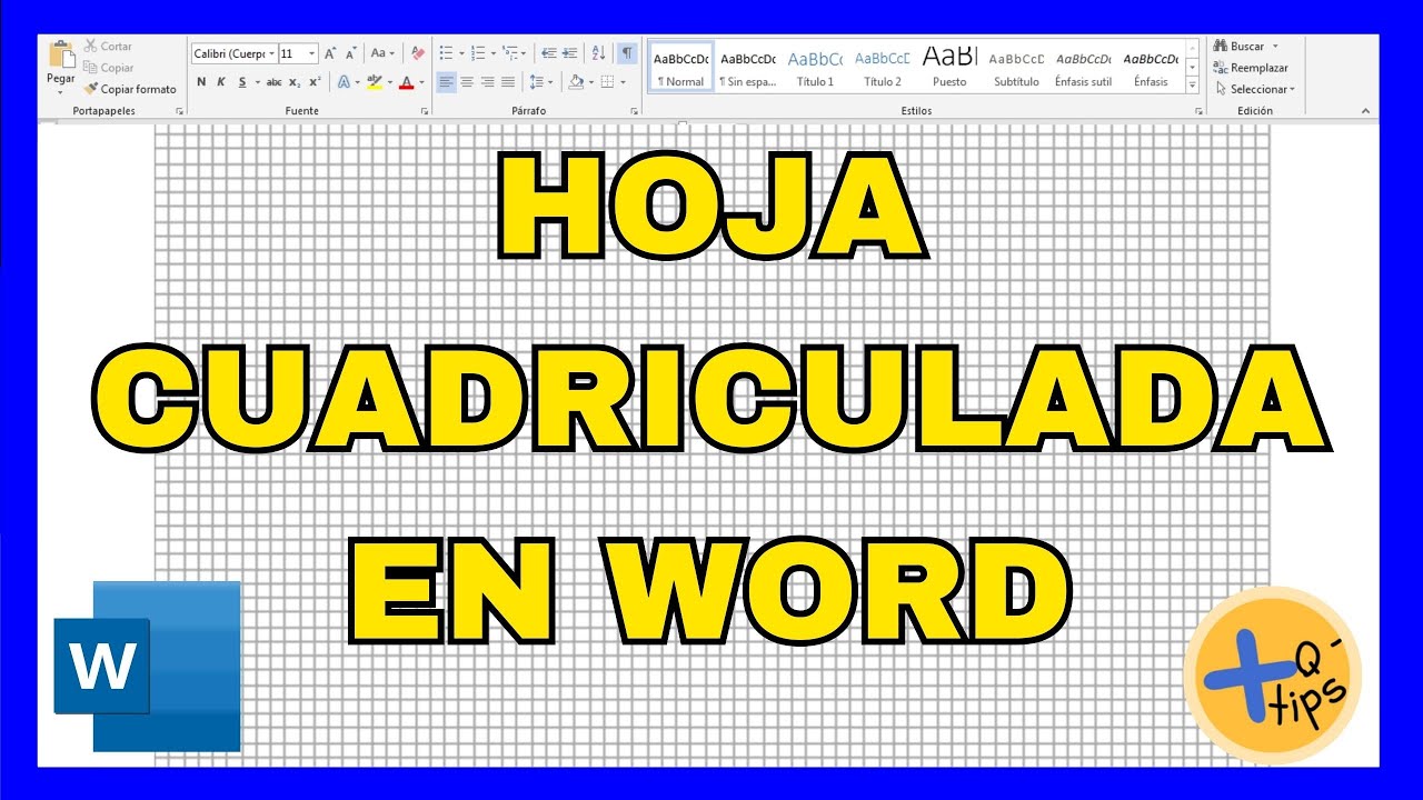 Cómo HACER HOJA CUADRICULADA en WORD - YouTube