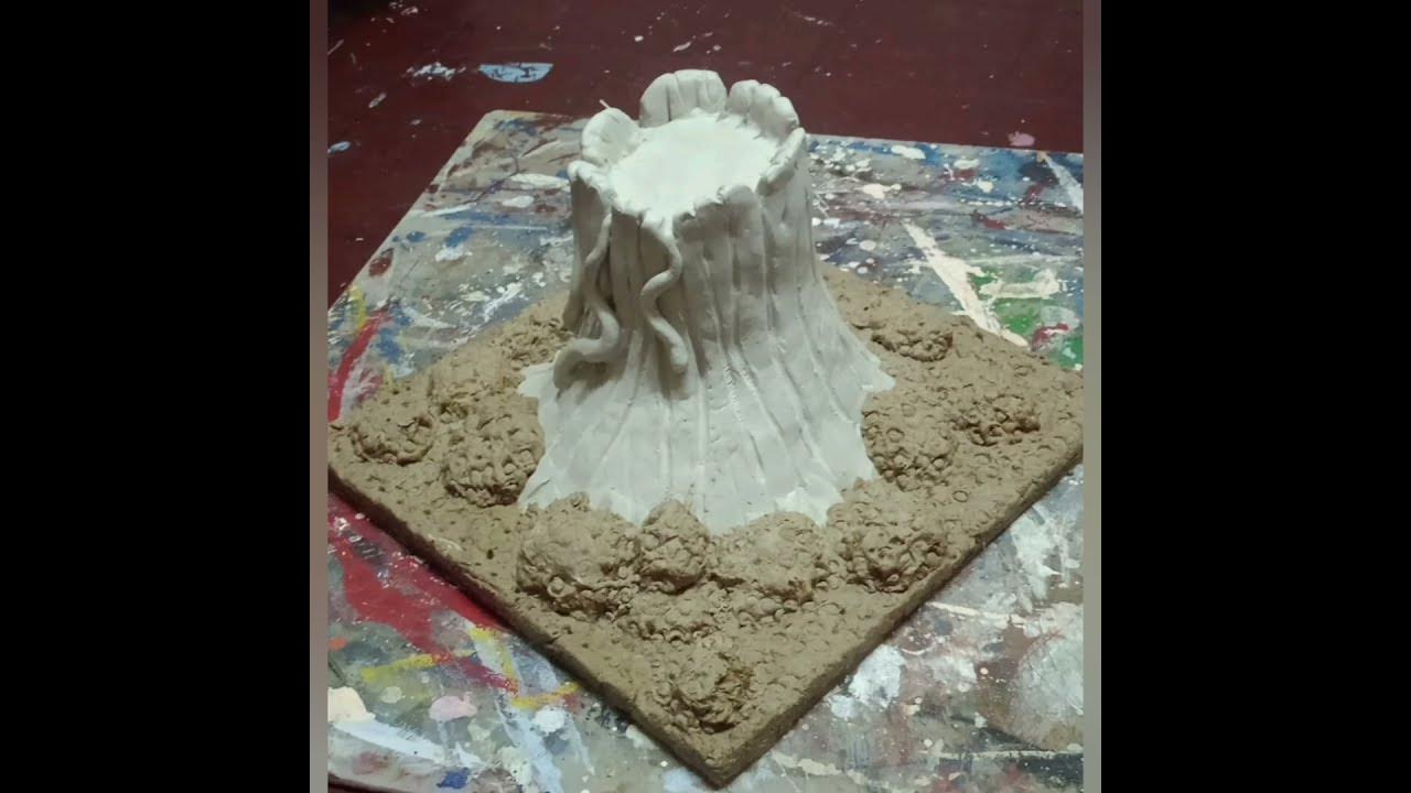 school project 3D Volcano model - YouTube