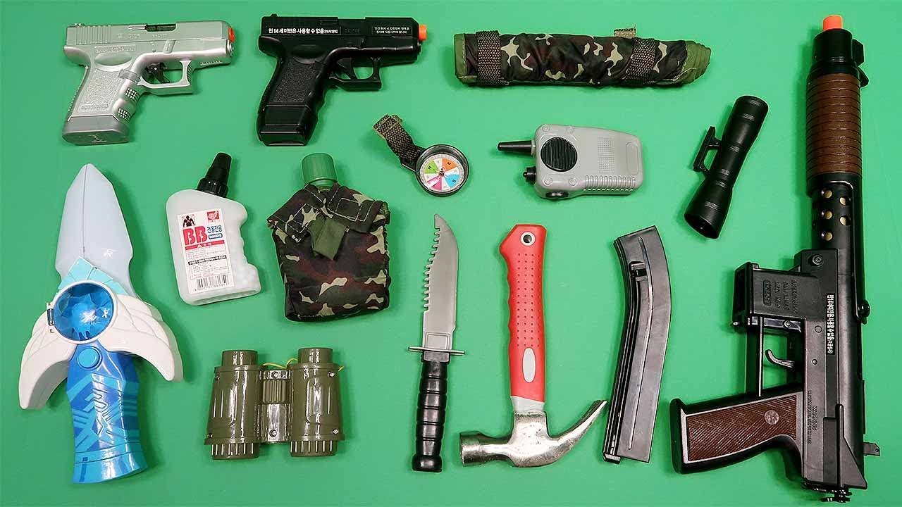 Weapons Toy - Box Of Toy Army Gun Military Toy Realistic - YouTube