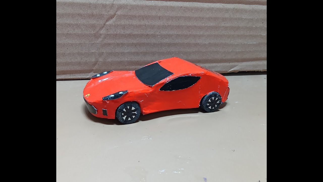 How To Make Mini Ferrari Car Model With Cardboard and Reflecting Tape ...