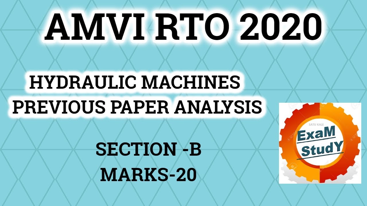 AMVI RTO MAINS 2020/ HM-Hydraulic Machines Previous Paper Analysis ...