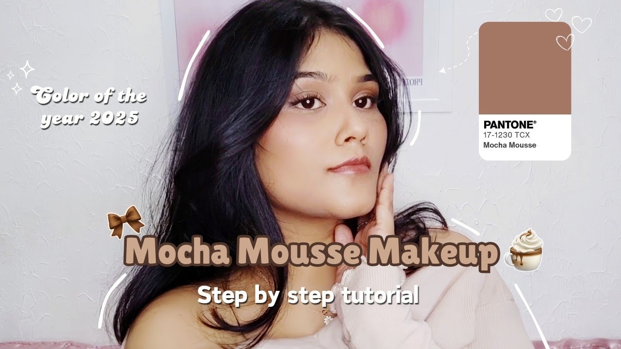 Mocha Mousse Makeup Look ☕ | Soft & Sultry Brown Aesthetic step by step ...