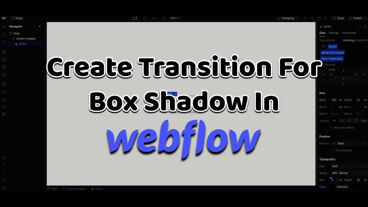 Create transition for box shadow in Webflow - YouTube