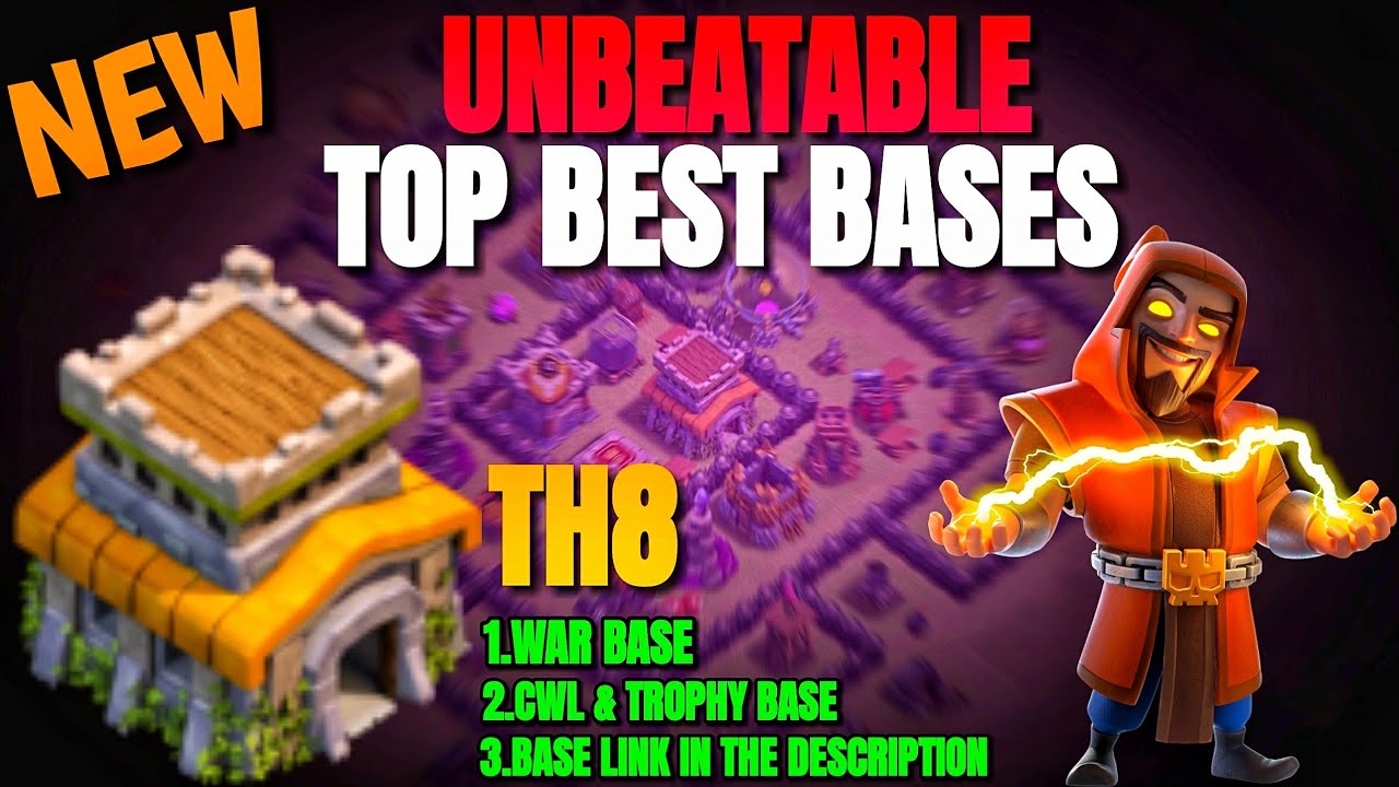 UNBEATABLE TH8 WAR BASE + LINK 2022 | TH8 TROPHY/HYBRID/CWL/FARMING ...