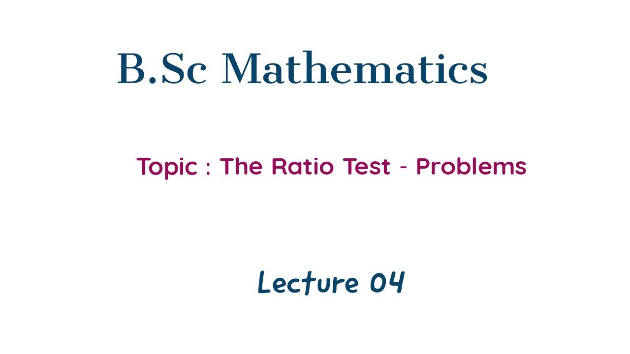Ratio Test - Problems - YouTube