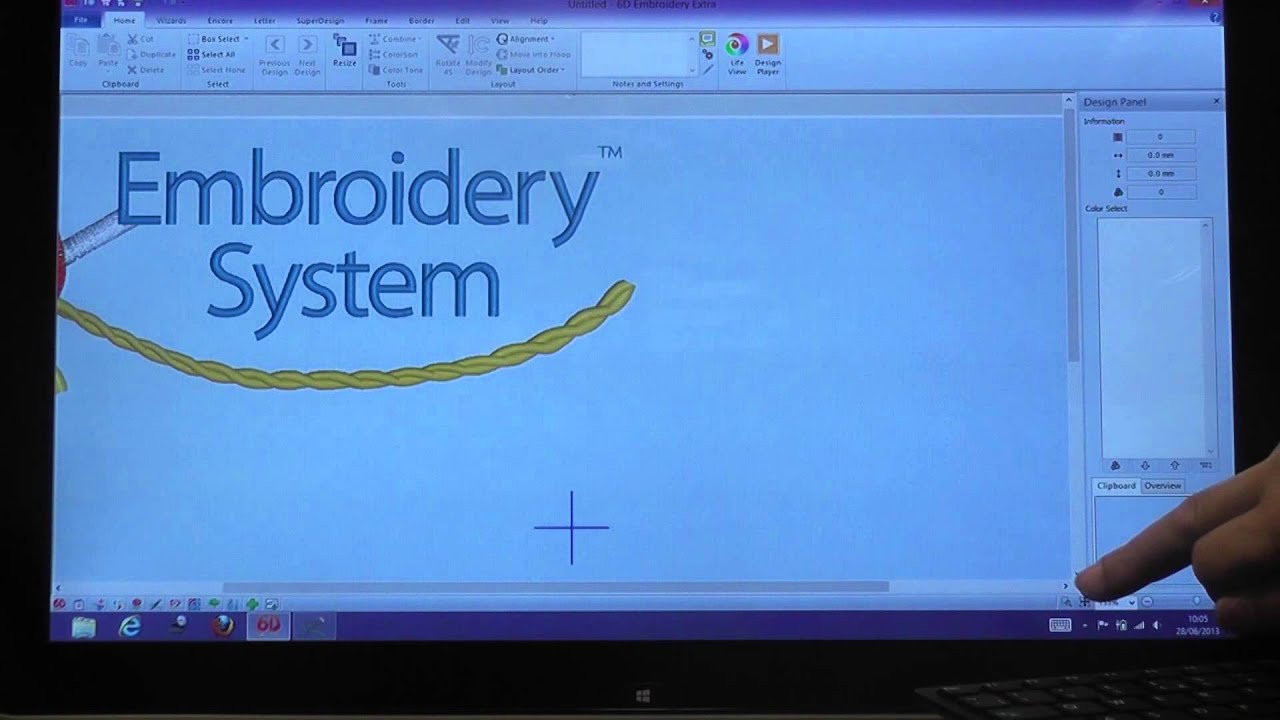 Tips & Techniques - 6D™ Embroidery Gestures on a Touchscreen - YouTube
