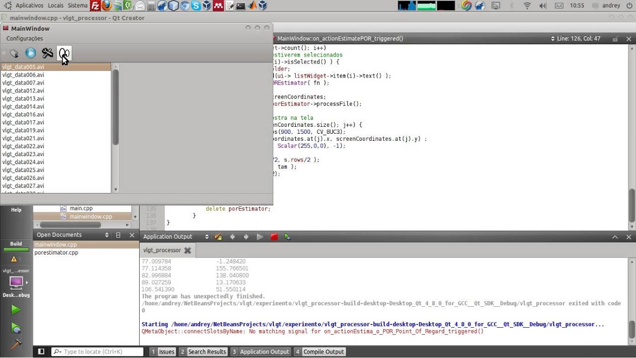 First attempt to estimate gaze from eye positions - YouTube