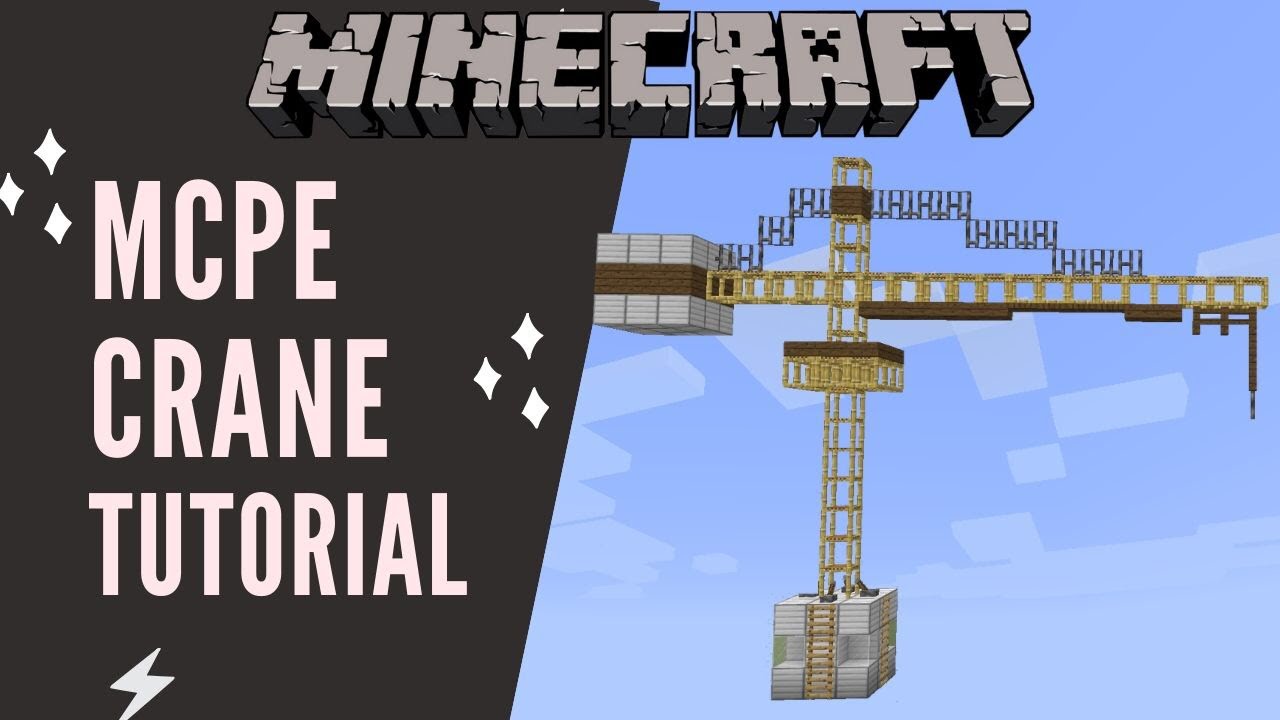 MCPE Crane Tutorial (How to make a crane in mcpe minecraft) - YouTube