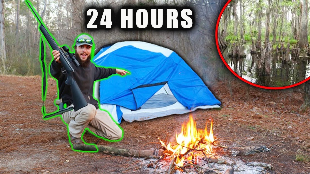 Only Eating What I Catch Out Of A SWAMP * 24 HOUR SURVIVAL CHALLENGE ...