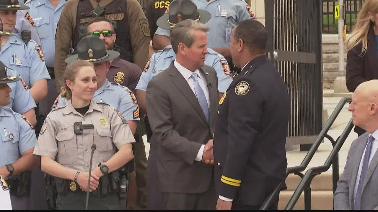 Gov. Kemp touts success of crime suppression unit - YouTube