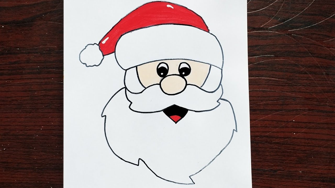 How to Draw Easy Santa Claus Face Step By Step Drawing#Santa Claus ...
