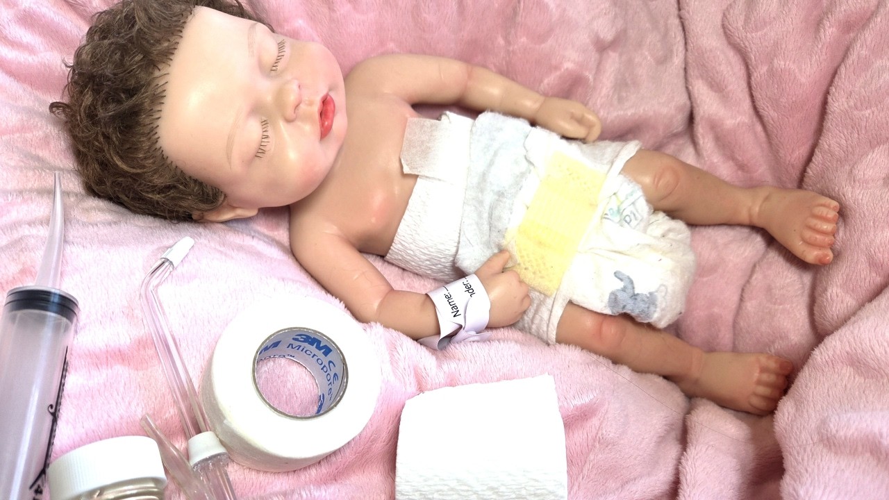 Silicone Baby Doll Routine Post Surgery Preemie Interactive - YouTube