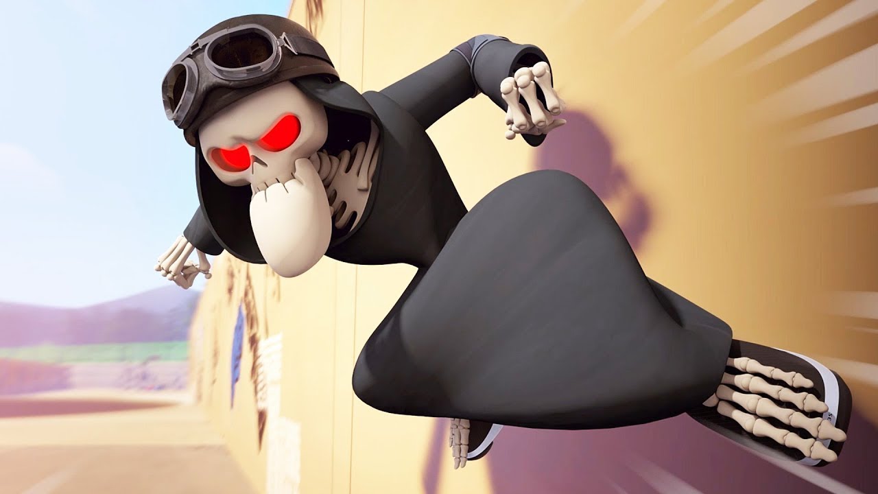 Reaper Sam is a PRO at Skateboarding | Spookiz Cookie | Cartoons for ...