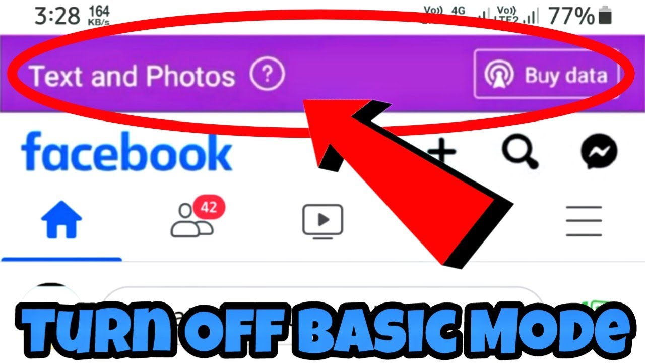 How to Remove Basic Mode In Facebook - Remove buy data option On ...
