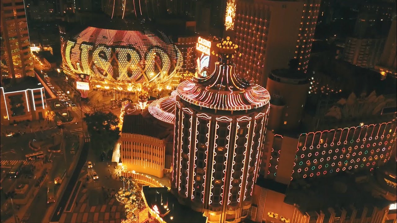Macau night view drone footage in 4K - YouTube