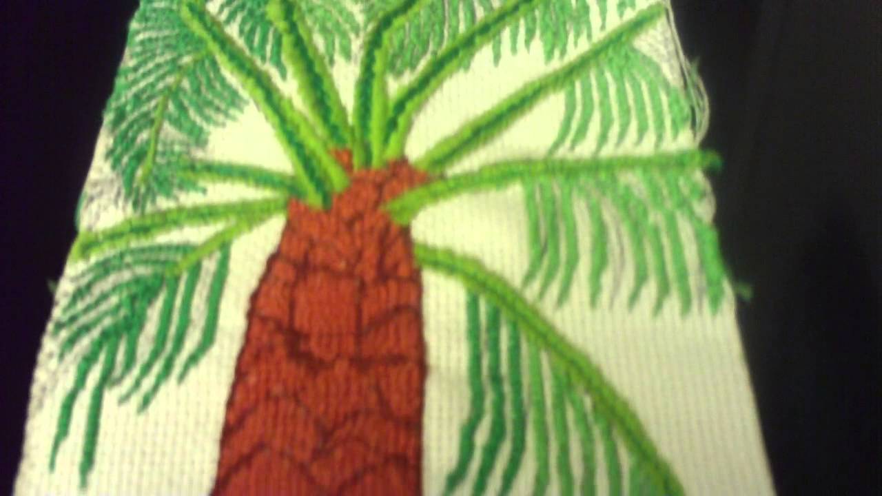 Cross Stitching The Palm Tree: Part 6 - YouTube